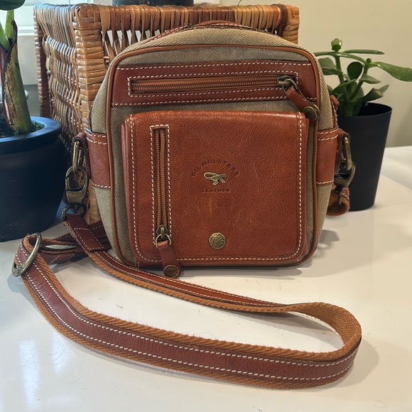 Gil Holsters | Bags | Vintage Gil Holsters Leather And Canvas Square ...